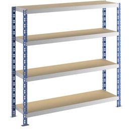 eurokraft basic Großfach-Steckregal, T 400 mm, mit Spanplattenböden, Grundregal, HxB 1508 x 1550 mm