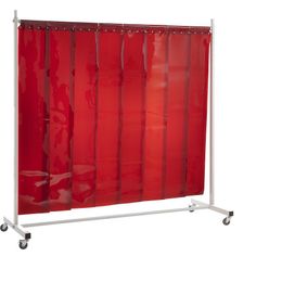 Schwei&szlig;er-Schutzwand, mobil, mit Lamellenvorhang, rot, BxH 2100 x 2100 mm, 1-teilig kaiserkraft