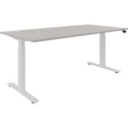Schreibtisch BOTTOM-UP, elektrisch höhenverstellbar, gerade, BxT 1800 x 900 mm, lichtgrau/weiß kaiserkraft