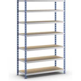 eurokraft basic Großfach-Steckregal, T 600 mm, mit Spanplattenböden, Grundregal, HxB 2522 x 1550 mm