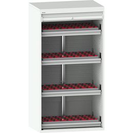 LISTA CNC-Schrank mit Rollladen, 4 Schubladen, 96 Halter ISO-SK 50, lichtgrau RAL 7035