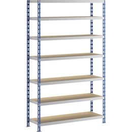eurokraft basic Großfach-Steckregal, T 500 mm, mit Spanplattenböden, Grundregal, HxB 2522 x 1550 mm