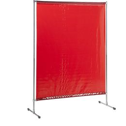 Schwei&szlig;er-Schutzwand BASIC, mobil, BxH 1400 x 2000 mm, mit ISO Norm, rot kaiserkraft