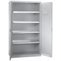 Umweltschrank mit Türlochung, HxBxT 1800 x 1000 x 500 mm, 4 Wannenböden, lichtgrau / lichtgrau kaiserkraft