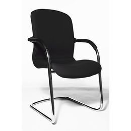 Topstar OPEN CHAIR - der Design-Besucherstuhl, Freischwinger gepolstert, VE 2 Stk, schwarz