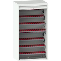 LISTA CNC-Schrank mit Rollladen, 8 Ebenen, 112 Halter ISO-SK 40, lichtgrau RAL 7035