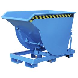 eurokraft pro Kippbeh&auml;lter, schmale Ausf&uuml;hrung, Volumen 0,5 m&sup3;, Traglast 2500 kg, blau RAL 5012