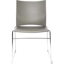 Topstar Kufen-Stapelstuhl, Gestell verchromt, VE 4 Stk, grau