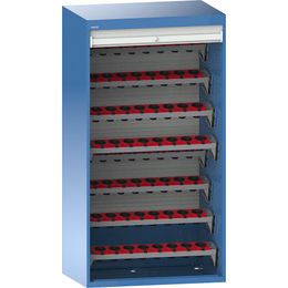 LISTA CNC-Schrank mit Rollladen, 8 Ebenen, 64 Halter ISO-SK 50, lichtblau RAL 5012