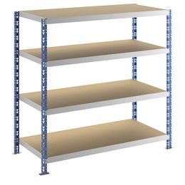 eurokraft basic Großfach-Steckregal, T 700 mm, mit Spanplattenböden, Grundregal, HxB 1508 x 1550 mm