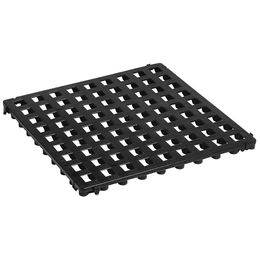 Kunststoff-Bodenrost, Polyethylen, 500 x 500 mm, Standard, VE 20 Stk, schwarz kaiserkraft