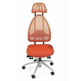 Topstar Design-Bürostuhl, mit Kopfstütze und Netzrücken, Rückenlehnenhöhe gesamt 830 mm, orange