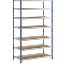 eurokraft basic Großfach-Steckregal, T 700 mm, mit Spanplattenböden, Grundregal, HxB 2522 x 1550 mm