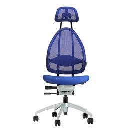 Topstar Design-B&uuml;rostuhl, Netzr&uuml;ckenlehne, orange, mit Kopfst&uuml;tze