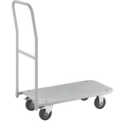 eurokraft pro ESD-Plattformwagen, Ladefl&auml;chen-LxB 850 x 430 mm, anschraubbarer Schiebeb&uuml;gel