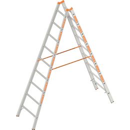 Layher Sprossen-Stehleiter, beidseitig begehbar, 2 x 9 Sprossen