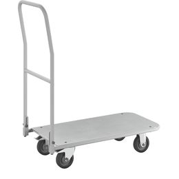 eurokraft pro ESD-Plattformwagen, Ladefl&auml;chen-LxB 850 x 430 mm, klappbarer Schiebeb&uuml;gel