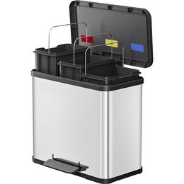 Hailo Tretabfallsammler &Ouml;ko, trio Plus L, Volumen 3 x 9 l, Edelstahl