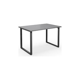 Mehrzwecktisch DUO-O, gerade Platte, Tiefe 800 mm, Breite 1200 mm, lichtgrau / schwarz kaiserkraft