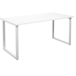 Mehrzwecktisch DUO-O, gerade Platte, Tiefe 800 mm, Breite 1600 mm, weiß / weiß kaiserkraft
