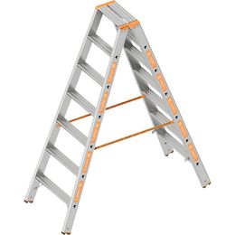 Layher Stufen-Stehleiter, beidseitig begehbar, 2 x 7 Stufen