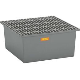 CEMO GFK-Boden-Auffangwanne, 1 x 200-l-Fass, ohne Zulassung, mit GFK-Gitterrost