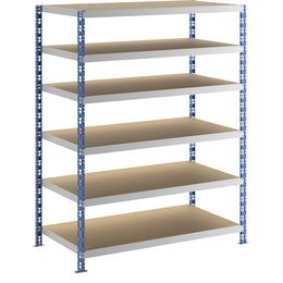 eurokraft basic Großfach-Steckregal, T 800 mm, mit Spanplattenböden, Grundregal, HxB 1976 x 1550 mm