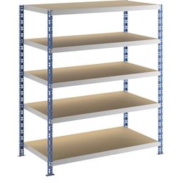 eurokraft basic Großfach-Steckregal, T 800 mm, mit Spanplattenböden, Grundregal, HxB 1820 x 1550 mm