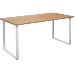 Mehrzwecktisch DUO-O, gerade Platte, Tiefe 800 mm, Breite 1600 mm, Buche / wei&szlig; kaiserkraft