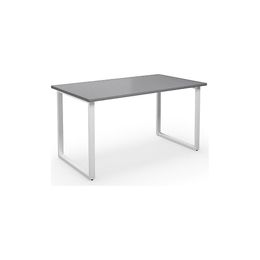 Mehrzwecktisch DUO-O, gerade Platte, Tiefe 800 mm, Breite 1400 mm, lichtgrau / weiß kaiserkraft