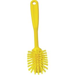 vikan Sp&uuml;lb&uuml;rste mit Kratzkante, medium, VE 20 Stk, gelb