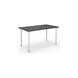 Mehrzwecktisch DUO-C, gerade Platte, HxT 700 - 800 x 800 mm, Breite 1400 mm, dunkelgrau, wei&szlig; kaiserkraft
