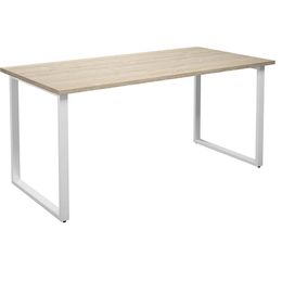 Mehrzwecktisch DUO-O, gerade Platte, Tiefe 800 mm, Breite 1600 mm, Eiche / weiß kaiserkraft