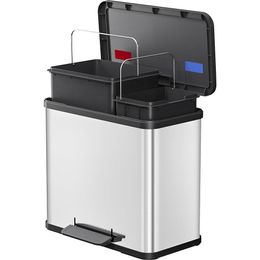 Hailo Tretabfallsammler &Ouml;ko, duo Plus L, Volumen 9 + 17 l, Edelstahl