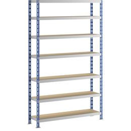 eurokraft basic Großfach-Steckregal, T 400 mm, mit Spanplattenböden, Grundregal, HxB 2522 x 1550 mm
