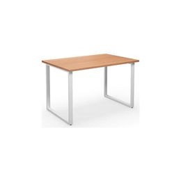 Mehrzwecktisch DUO-O, gerade Platte, Tiefe 800 mm, Breite 1200 mm, Buche / wei&szlig; kaiserkraft