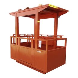 Eichinger Arbeitskorb, 4 Kran&ouml;sen, mit Leitrollen, schwere Ausf&uuml;hrung, orange RAL 2004