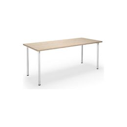 Mehrzwecktisch DUO-C, gerade Platte, HxT 700 - 800 x 800 mm, Breite 1800 mm, Eiche, wei&szlig; kaiserkraft