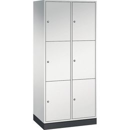 C+P 3er-Schlie&szlig;fachschrank Intro, 2 Abteile, lichtgrau, BxT 820 x 500 mm