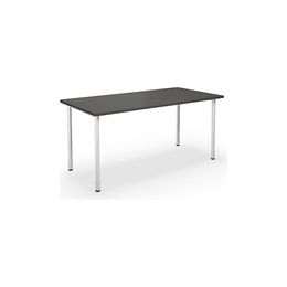 Mehrzwecktisch DUO-C, gerade Platte, HxT 700 - 800 x 800 mm, Breite 1600 mm, dunkelgrau, wei&szlig; kaiserkraft