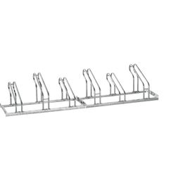 eurokraft pro Fahrradständer, Bügel aus 18 mm Stahlrohr, Radeinstellung einseitig, feuerverzinkt, 6 Stellplätze