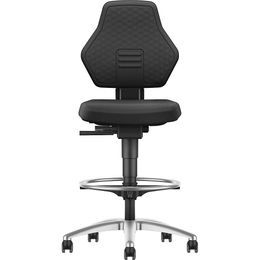 bimos Arbeitsdrehstuhl AIR FLOW, mit Sitz-Stopp-Rollen und Fu&szlig;ring, Textilbezug schwarz