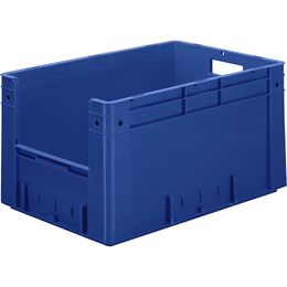 Euro-Stapelbehälter mit Eingriff, Volumen 60 l, LxBxH 600 x 400 x 320 mm, VE 2 Stk, blau kaiserkraft