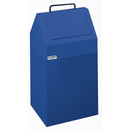 Wertstoffbehälter mit Einwurfklappe, Volumen 45 l, BxHxT 320 x 650 x 310 mm, stationär, blau RAL 5010 kaiserkraft
