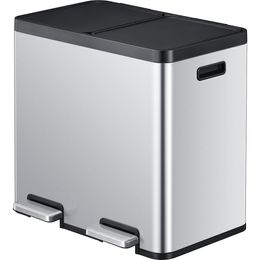 EKO Treteimer Recycler, Stahl, 44 l, 2-fach-Sammler, Edelstahl