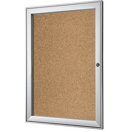 eurokraft pro Schaukasten mit Fl&uuml;gelt&uuml;r, Au&szlig;en-BxHxT 522 x 697 x 33 mm, Korkr&uuml;ckwand