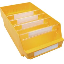 STEMO Regalkasten aus hochschlagfestem Polypropylen, gelb, LxBxH 400 x 240 x 150 mm, VE 10 Stk