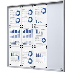 eurokraft pro Schaukasten mit Schiebetüren, Außen-BxHxT 906 x 947 x 50 mm, Metallrückwand