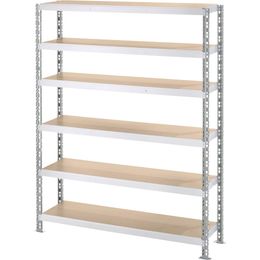 Großfach-Steckregal mit Spanplattenböden, Tiefe 400 mm, Grundregal, HxB 1976 x 1550 mm kaiserkraft