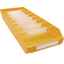 STEMO Regalkasten aus hochschlagfestem Polypropylen, gelb, LxBxH 600 x 240 x 95 mm, VE 15 Stk